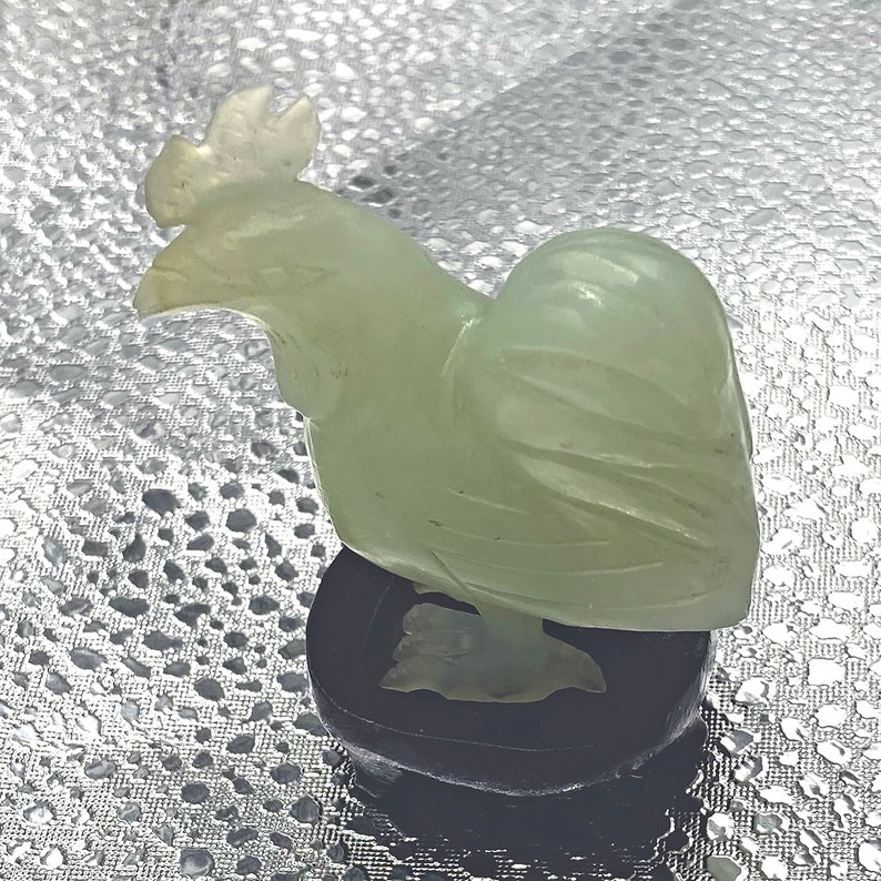 Vintage Handcarved Celadon "jade" Rooster Serpentine "jade" Rooster ...