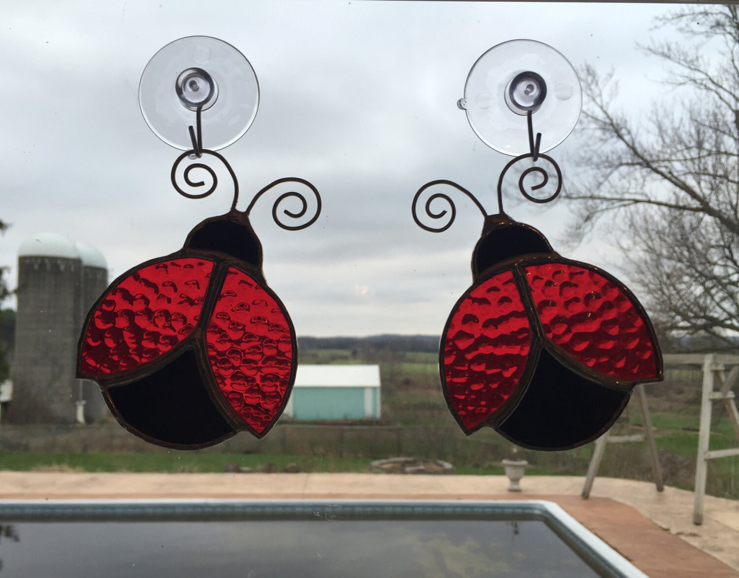 Handmade Stained Glass Lucky Ladybug Suncatcher - Etsy
