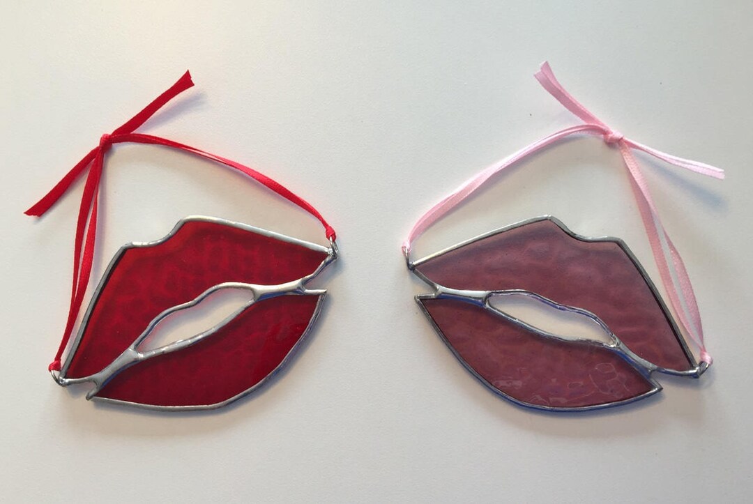 Handmade Stained Glass Kiss/lips Suncatcher - Etsy