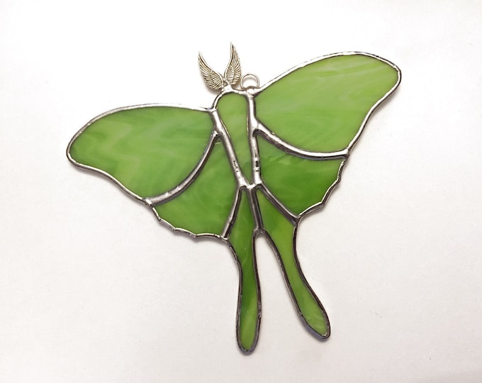 Handmade Stained Glass Luna Moth Suncatcher - Etsy