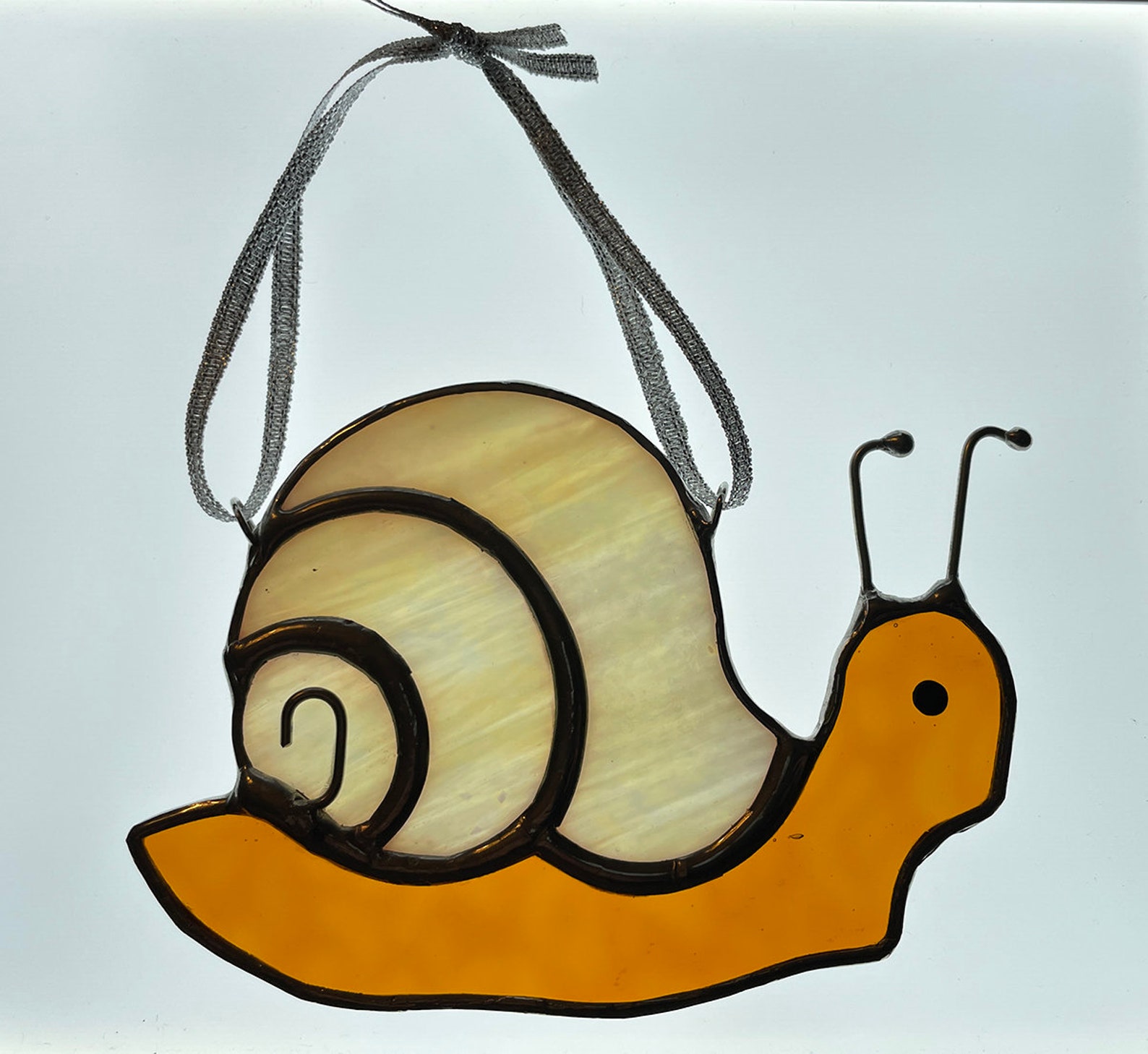 Handmade Stained Glass Garden Snail Suncatcher (natural Iridescent) - Etsy
