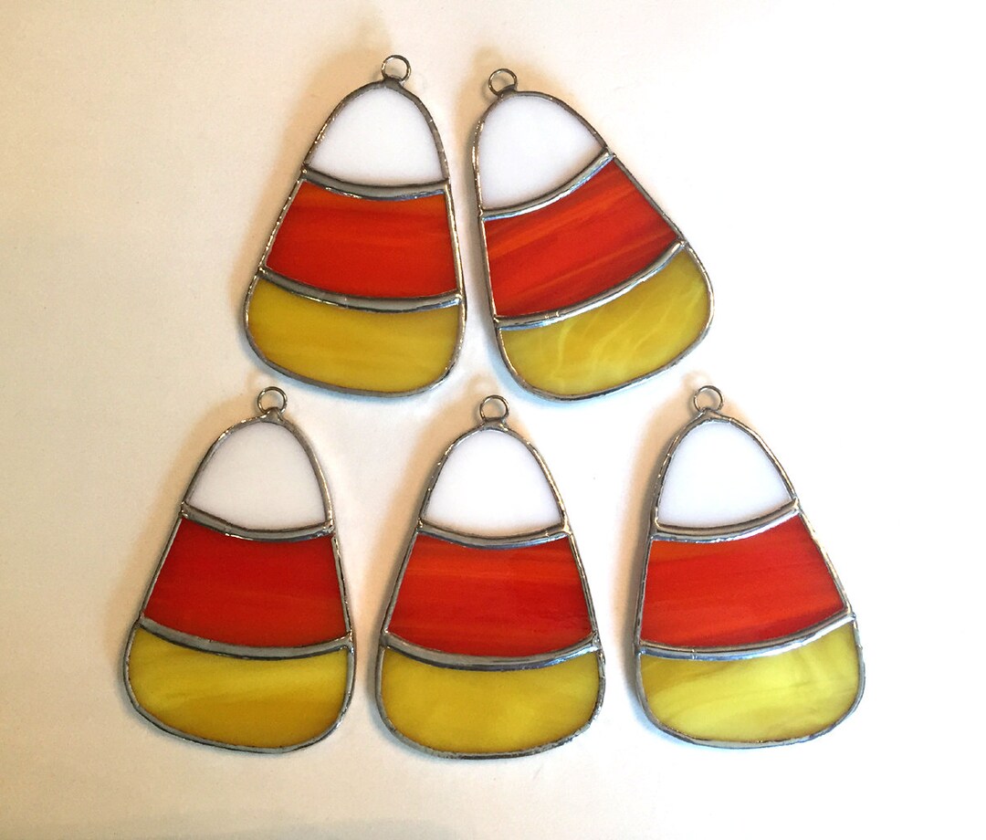 Handmade Stained Glass Candy Corn Suncatcher or Ornament - Etsy UK