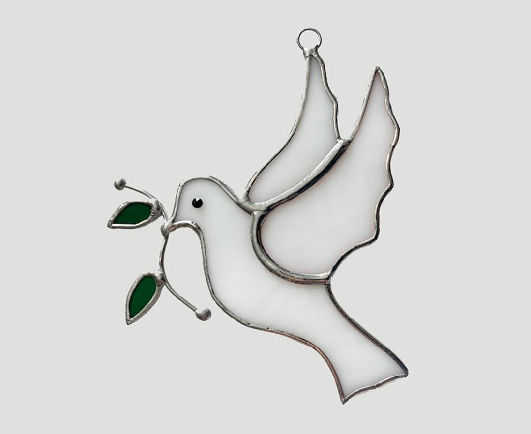 Handmade Stained Glass White Dove Suncatcher - Etsy