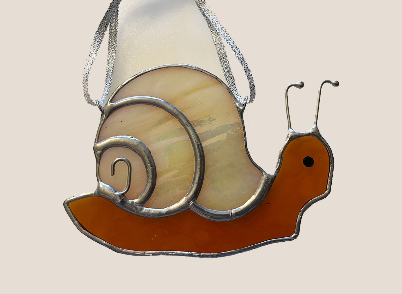 Handmade Stained Glass Garden Snail Suncatcher (natural Iridescent) - Etsy