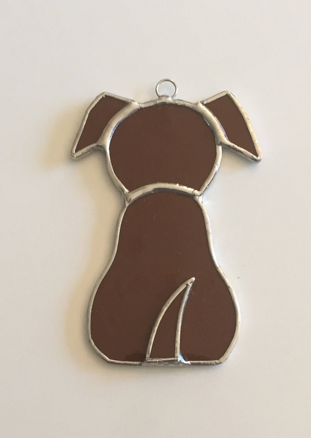 Handmade Stained Glass Puppy Dog Suncatcher | Etsy