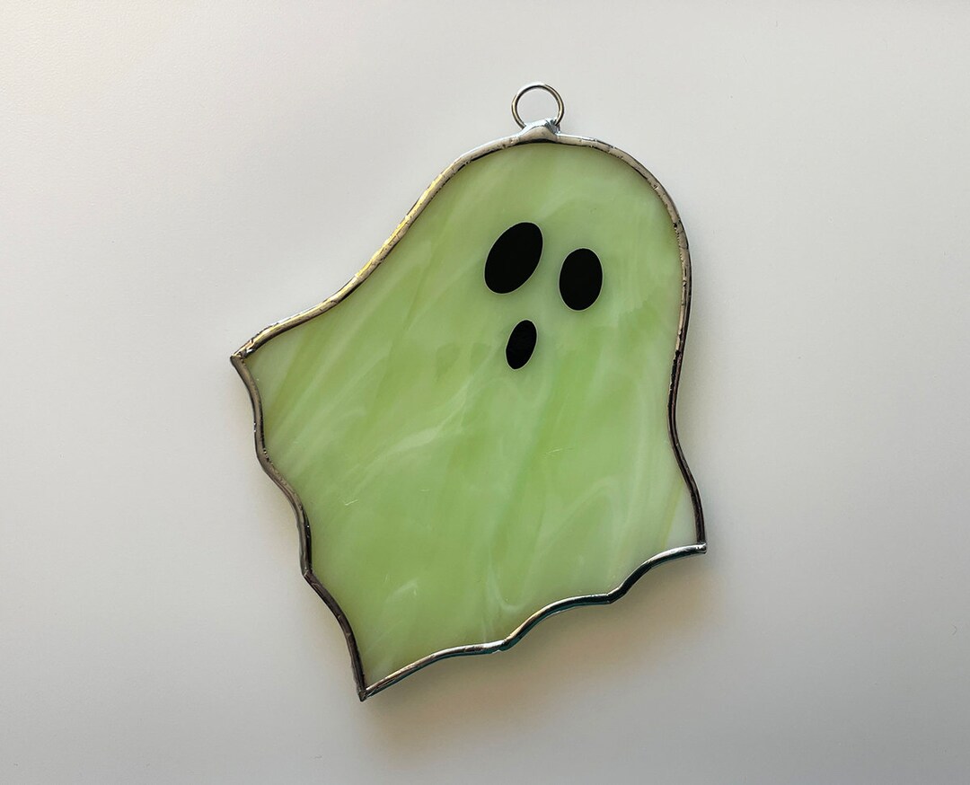 Handmade Stained Glass Green Ghost - Etsy