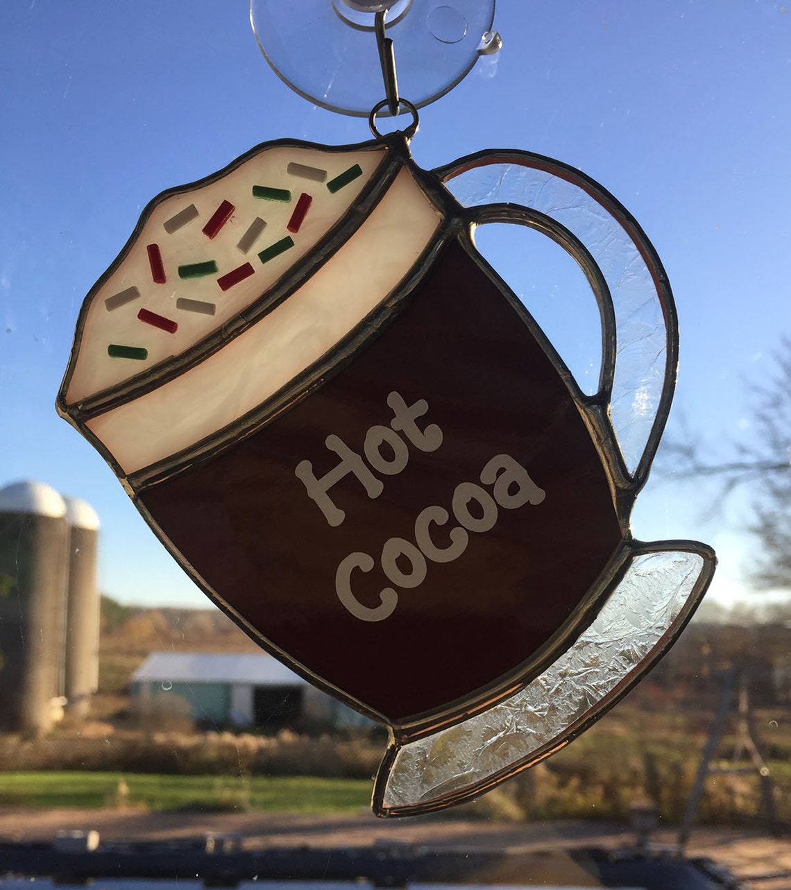 Handmade Stained Glass Hot Cocoa Mug With Whipped | Etsy