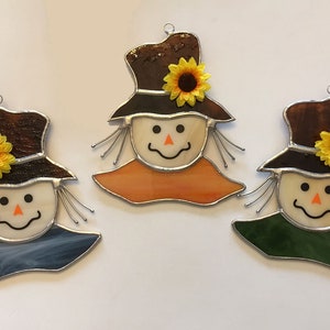 Handmade Stained Glass Scarecrow Suncatcher - Etsy