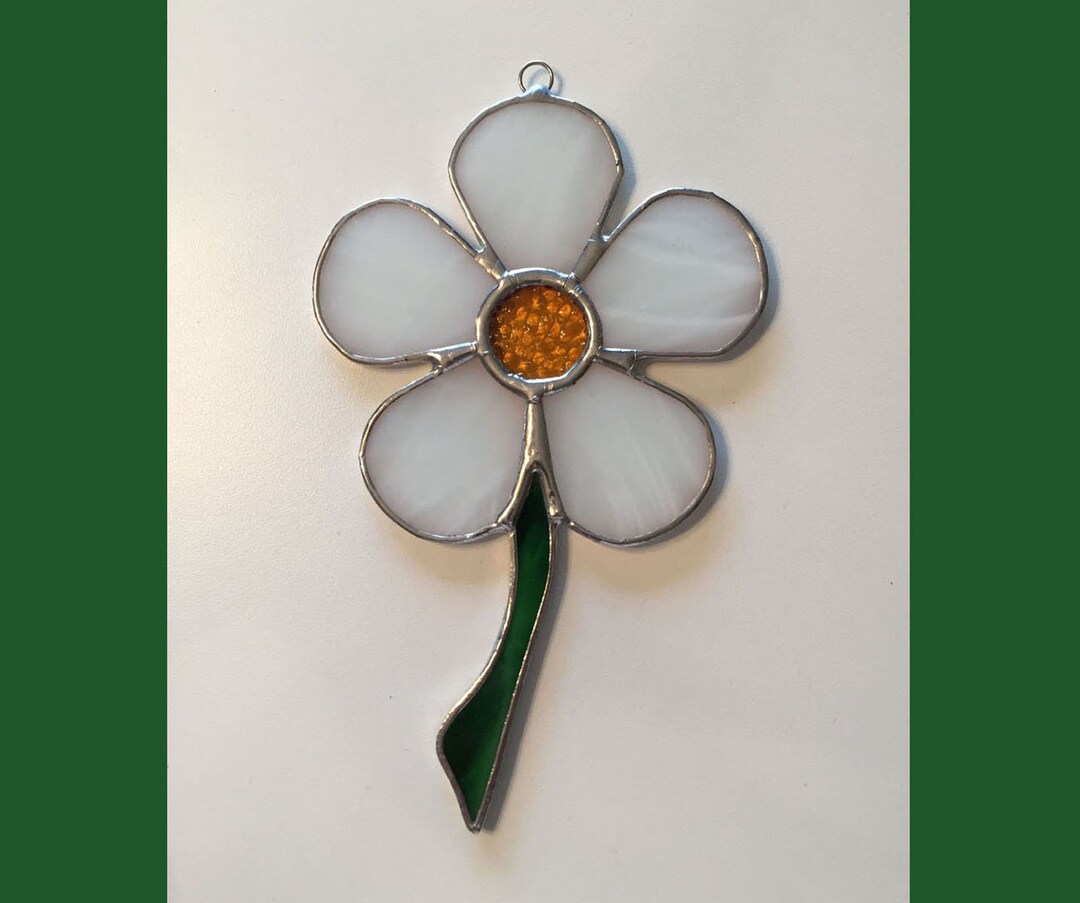 Handmade Stained Glass Daisy Suncatcher - Etsy