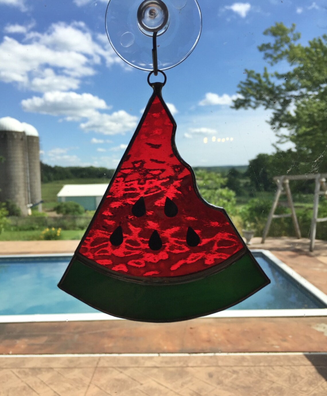Handmade Stained Glass Watermelon Slice Suncatcher - Etsy