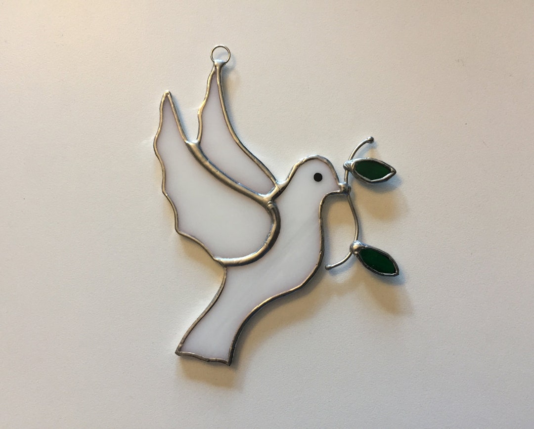 Handmade Stained Glass White Dove Suncatcher - Etsy