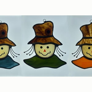 Handmade Stained Glass Scarecrow Suncatcher - Etsy