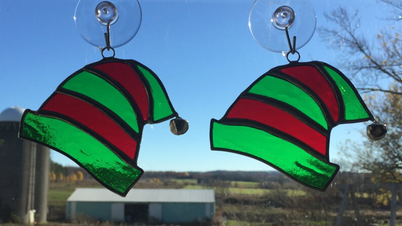 Handmade Stained Glass Elf's Hat Suncatcher - Etsy Canada