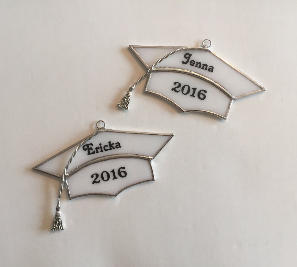 Handmade Stained Glass Graduation Cap Suncatcher - Etsy