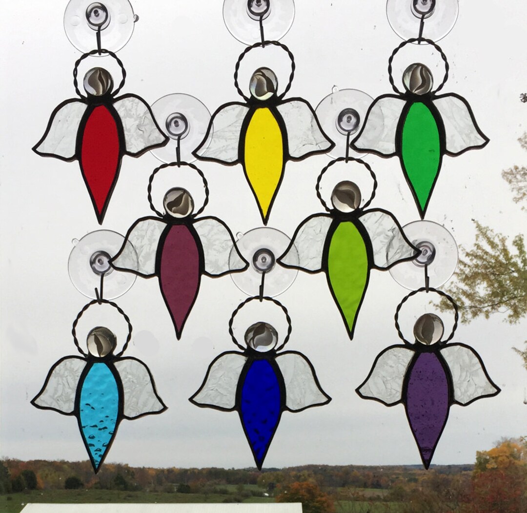 Handmade Stained Glass Angel Suncatchers or Ornaments - Etsy