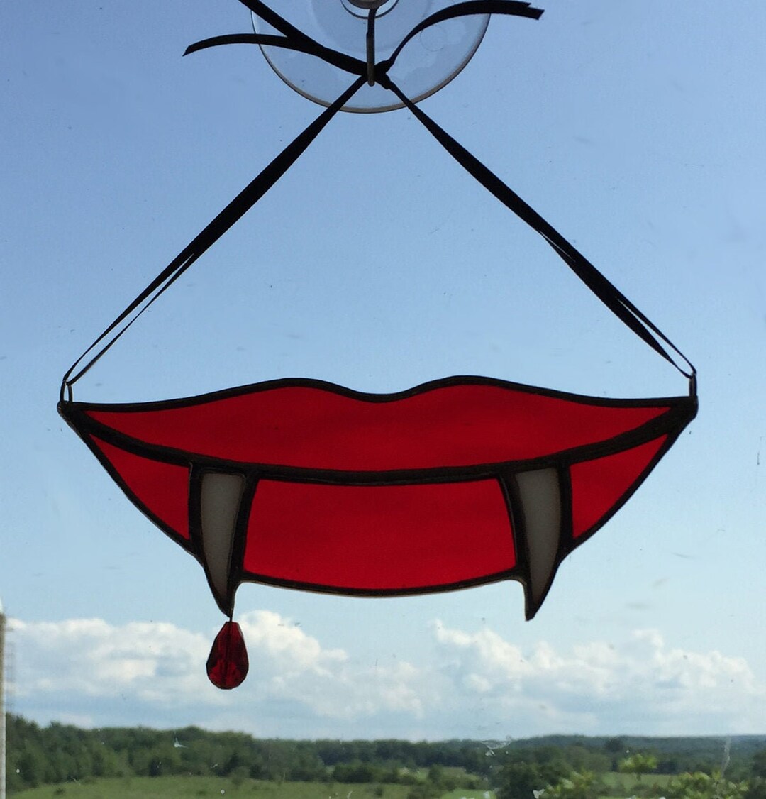 Handmade Stained Glass Vampire Lips/fangs - Etsy