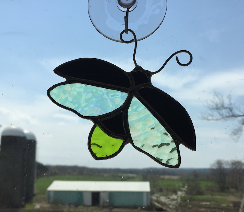 Handmade Stained Glass Firefly (lightning Bug) Suncatcher - Etsy