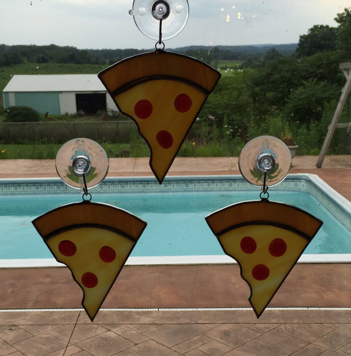 Handmade Stained Glass Pizza Slice Suncatcher - Etsy