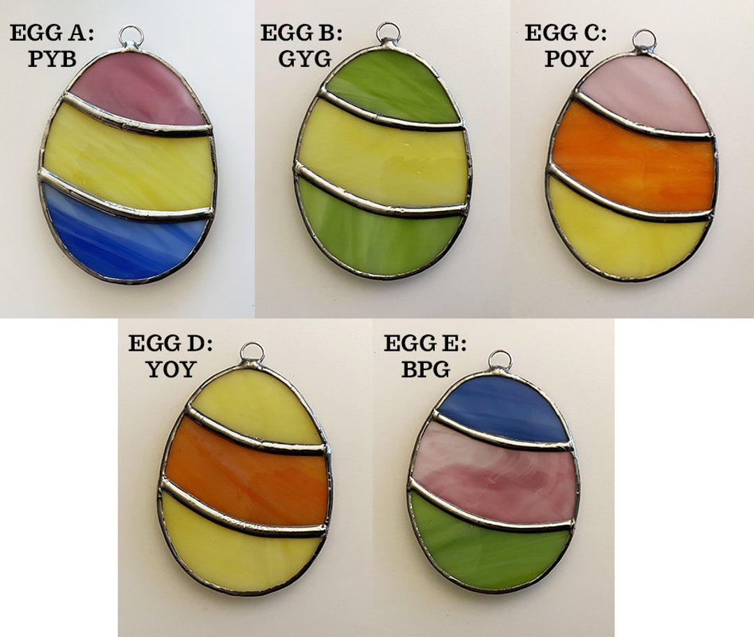 Handmade Stained Glass Easter Egg (tricolor) - Etsy