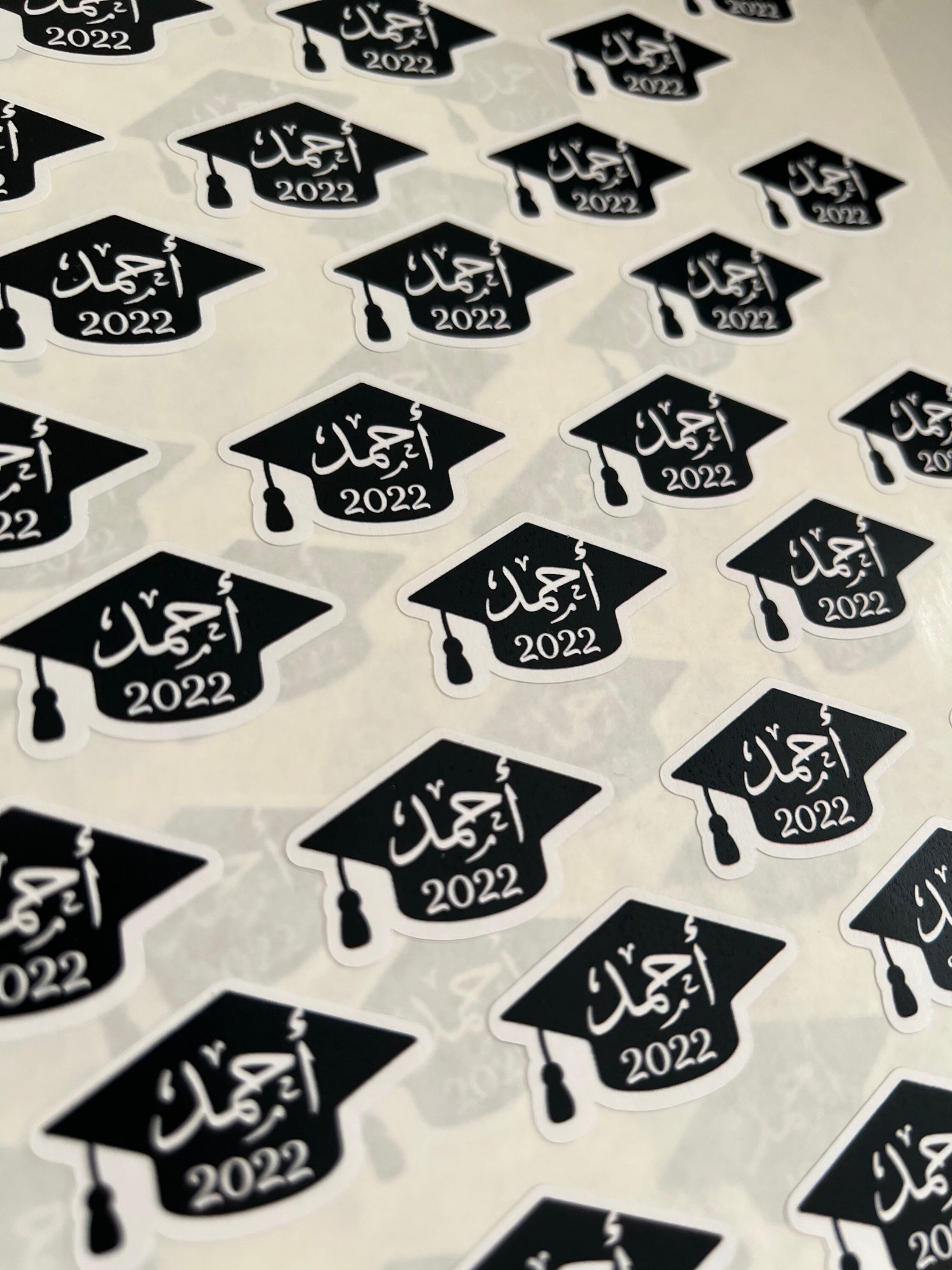 Graduation Cap Stickers Matte Arabic Name and Year - Etsy