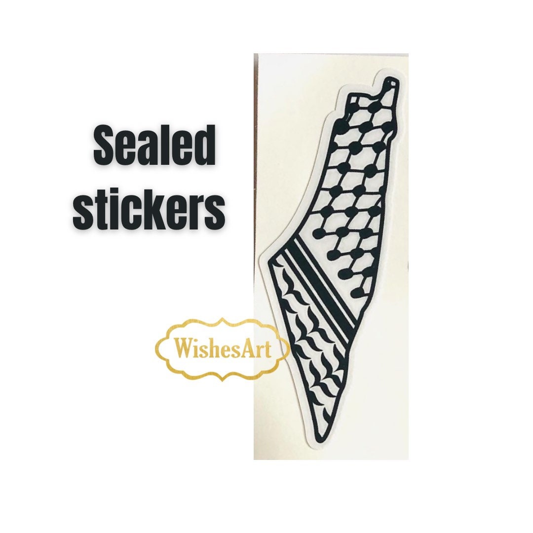 Sealed Stickers Palestine Map Keffiyeh - Etsy
