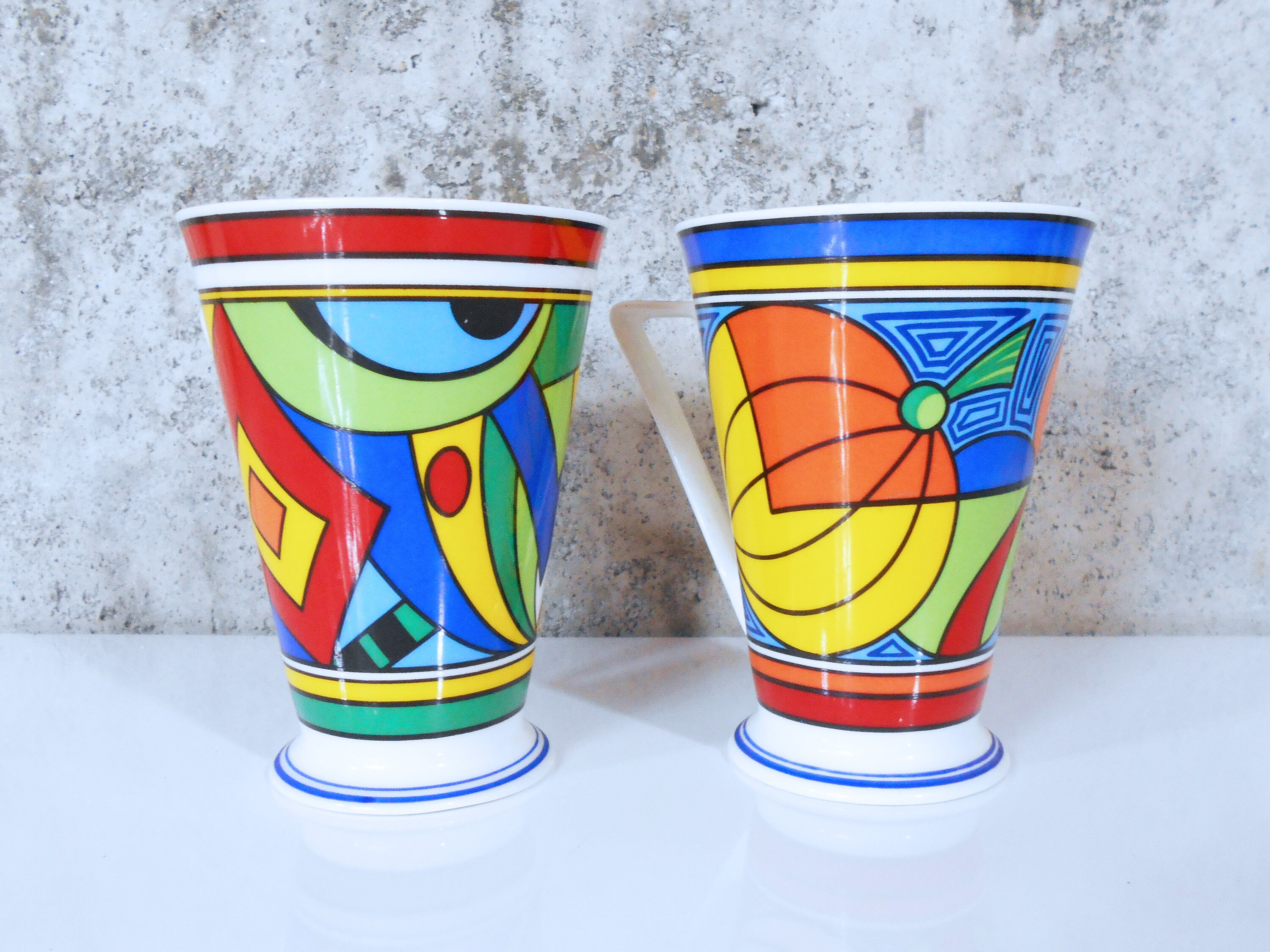 Pair of Art Deco-style Bone China Cups From Wren Giftware of - Etsy