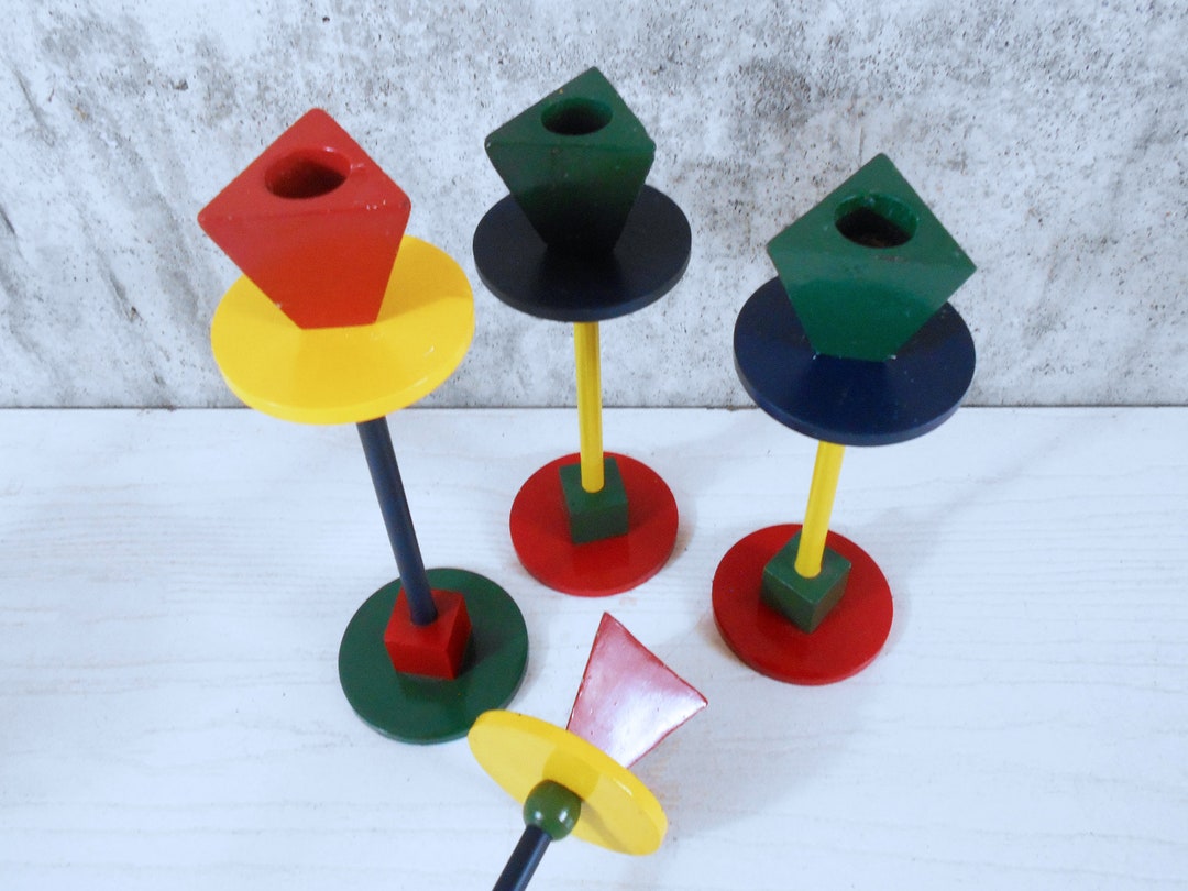 Set of Four Vintage Ikea Candlesticks by Anna Efverlund - Memphis ...