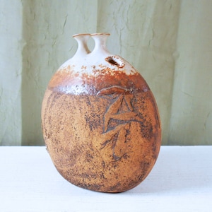 Signed Isabel Parks Ceramic Weedpot / Vase With Double Spouts - Hickory ...
