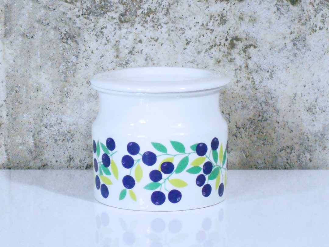 Arabia Finland Tall Jam Jar With Blueberries Graphic - Arabia Pomona ...