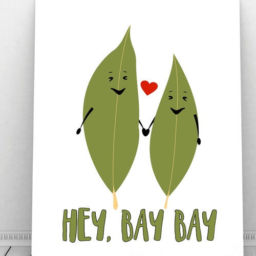 Food Puns Instant Download Bay Leaves Funny Kitchen Print - Etsy