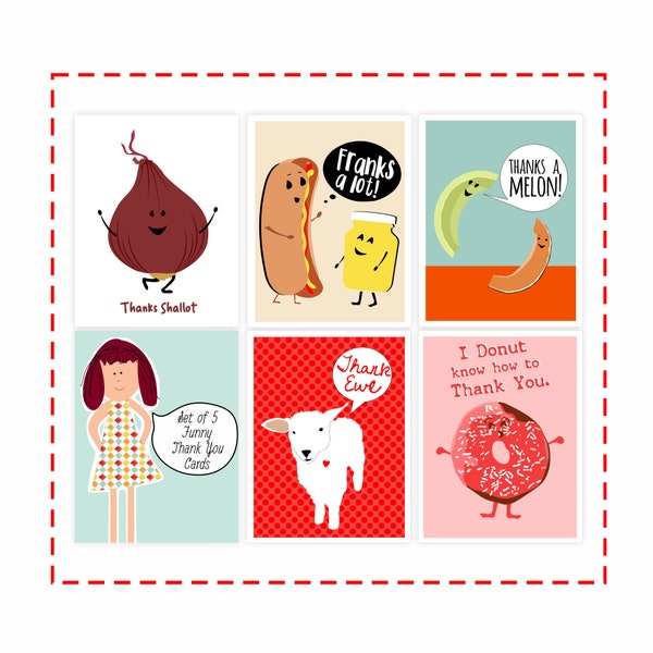 Food Pun Thank You Cards - Etsy
