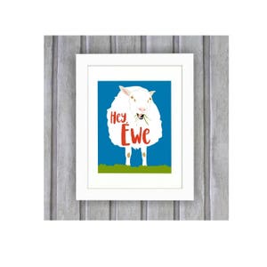 Hey Ewe Instant Download Printable Art Funny Farm Art | Etsy