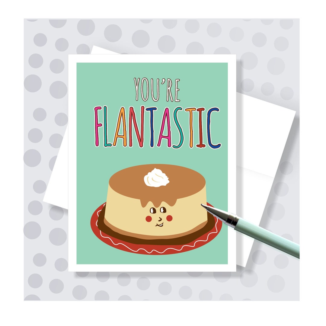 Flan Card Thank You Support Funny Grad Card Your Amazing - Etsy