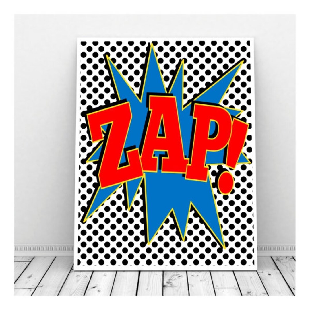 Superhero Wall Art Zap Instant Download Printable Superhero - Etsy