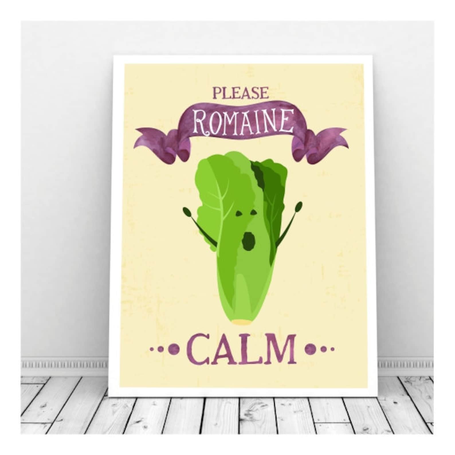 Please Romaine Calm Vegetable Print Kitchen Printable Vegan - Etsy ...