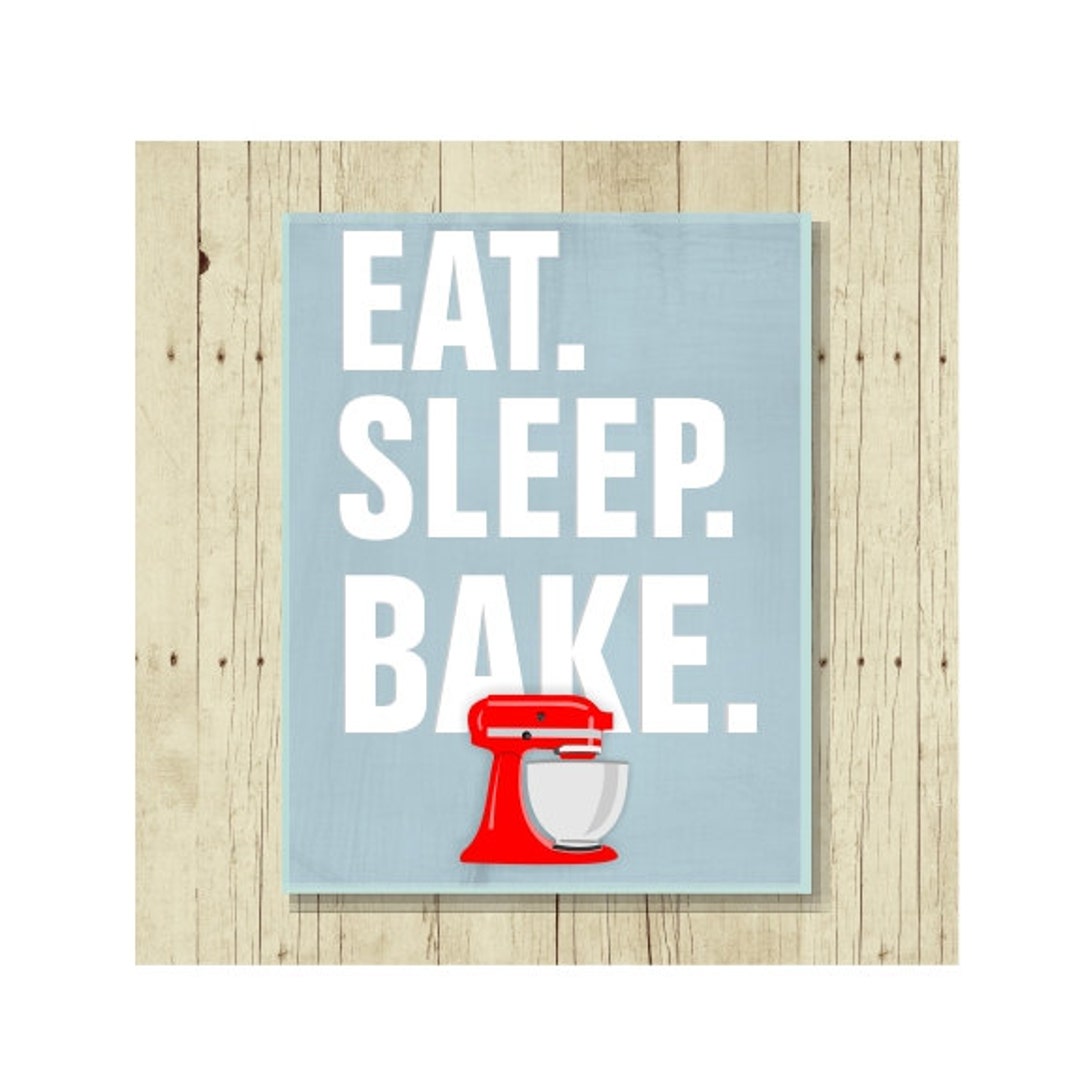 Eat Sleep Bake Bakers Gift Refrigerator Magnet Mixer Art - Etsy