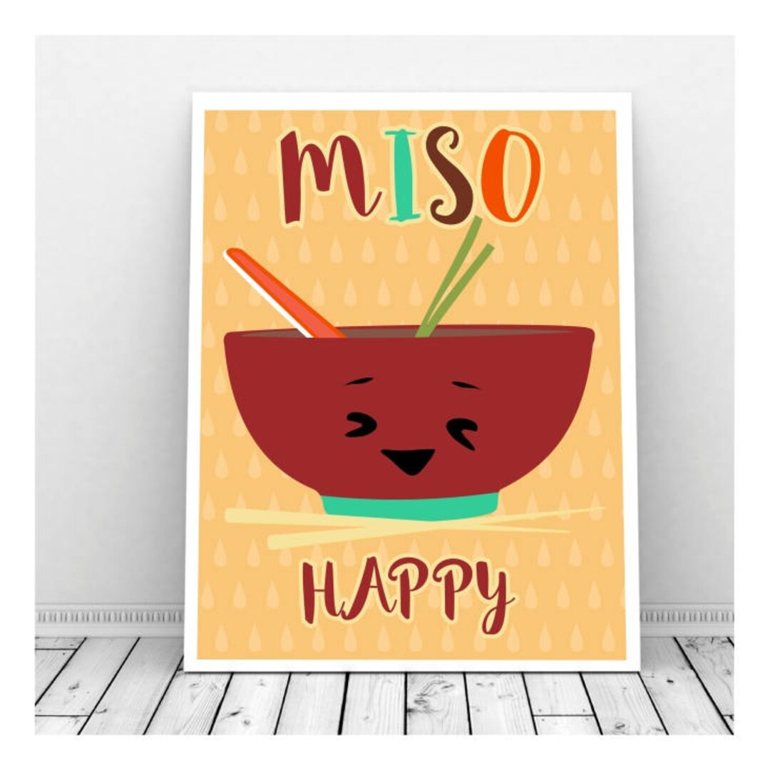 Miso Happy Food Puns Funny Printables Miso Soup Japanese - Etsy