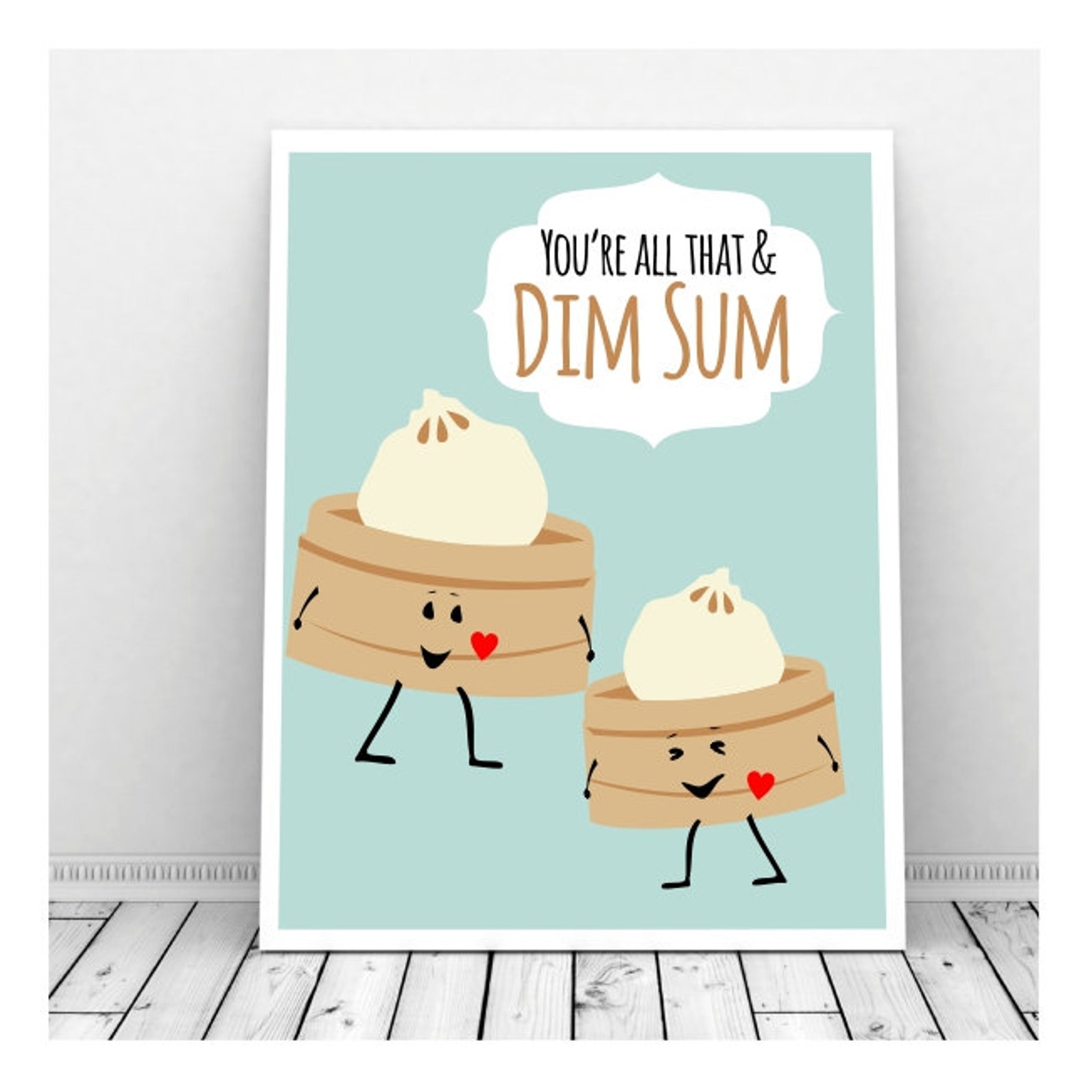 Funny Kitchen Art Food Puns Dim Sum Food Poster Chinese - Etsy Canada