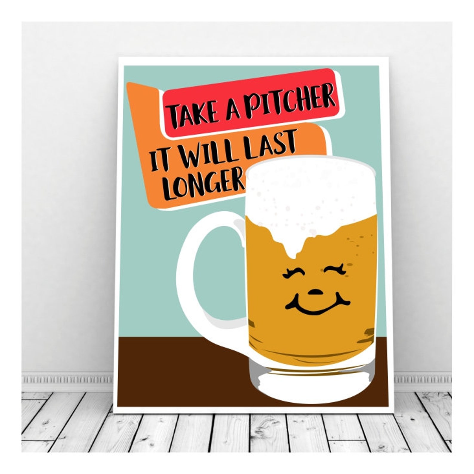 Beer Printable Man Cave Sign Beer Poster Beer Puns BBQ | Etsy