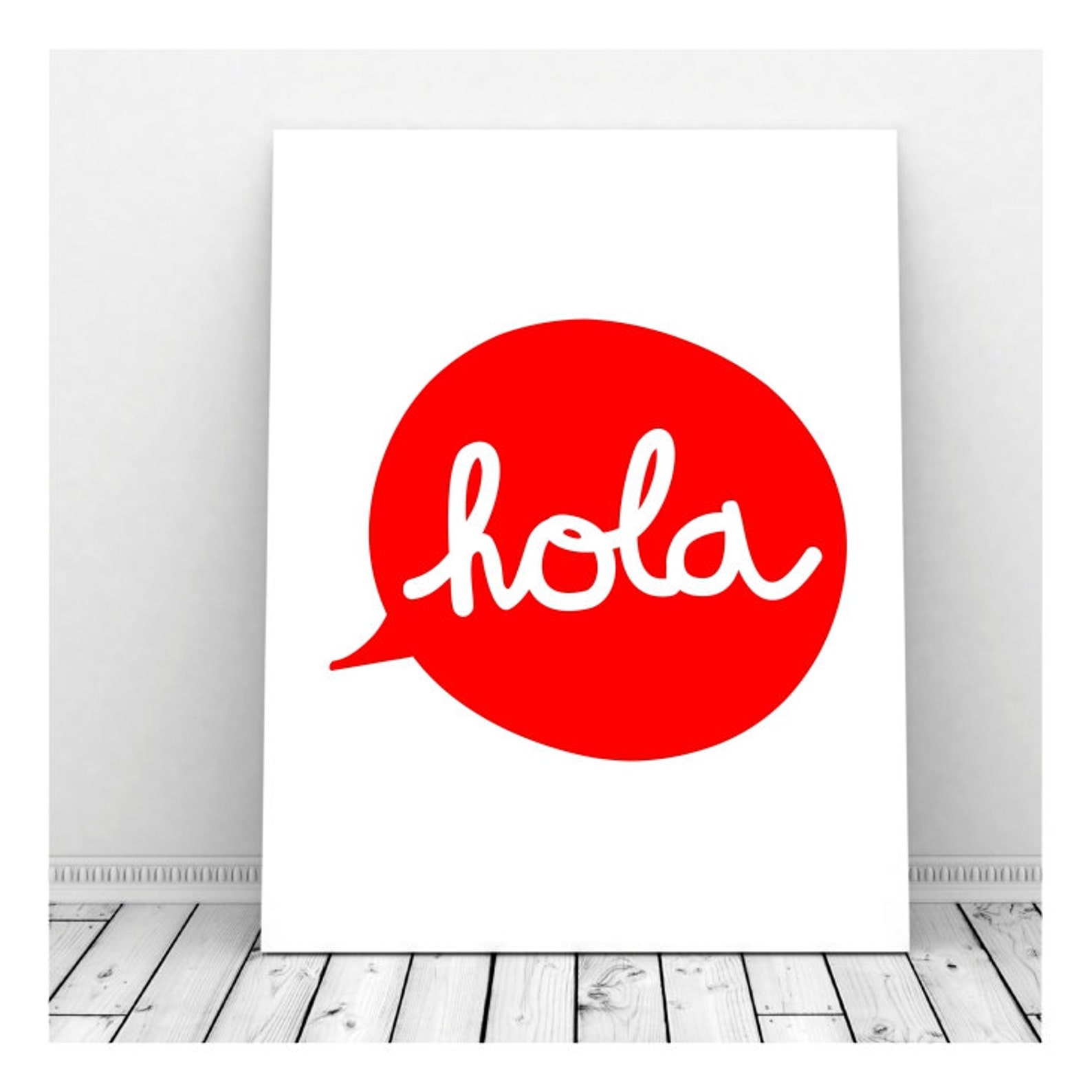 Hola Print Spanish Printable Mexican Party Decor Hi Sign | Etsy