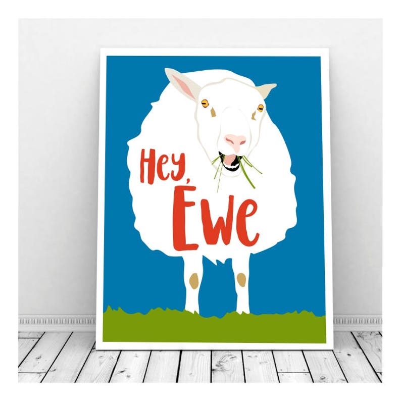 Hey Ewe Instant Download Printable Art Funny Farm Art | Etsy