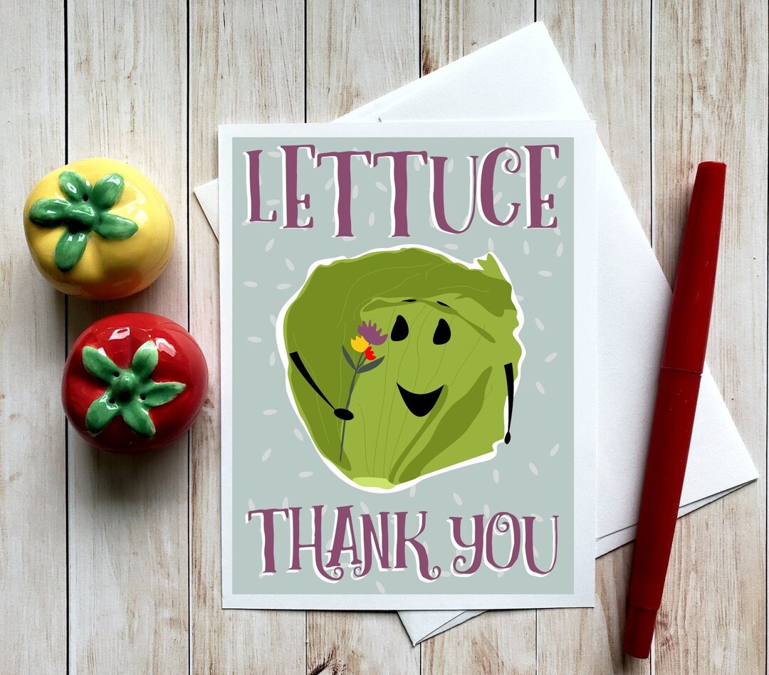Cute Thank You Cards Veggie Art Thank You Support Punny - Etsy