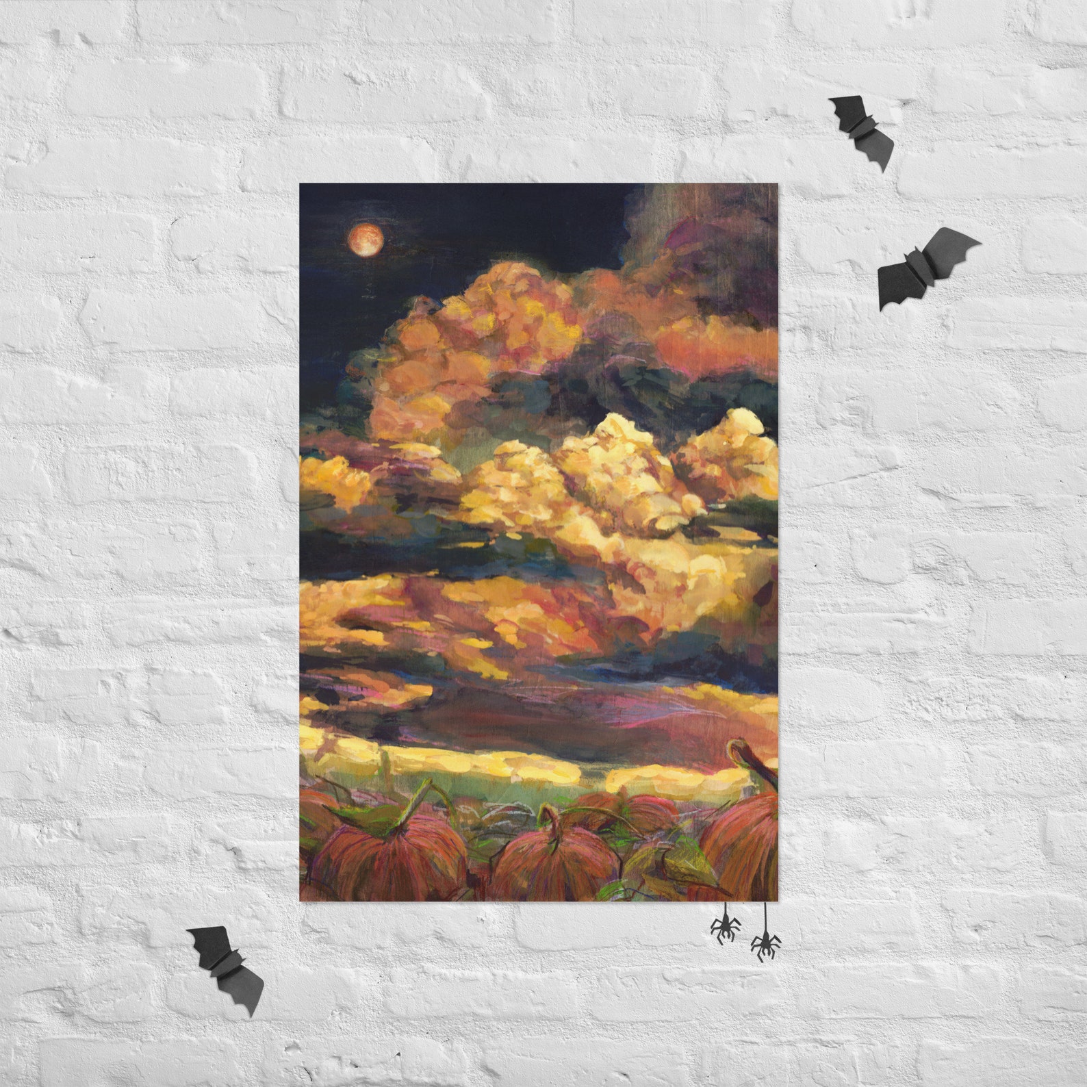Dusk at the Pumpkin Patch - Fine Art Print Perfect for Halloween, Fall ...
