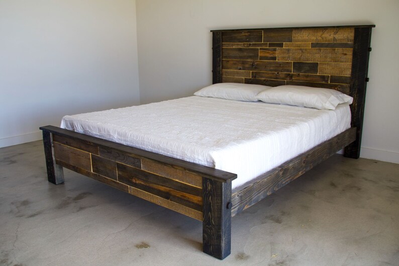 Rustic Outlaw Panel Bed Low Profile Bed Rustic Barn Wood - Etsy