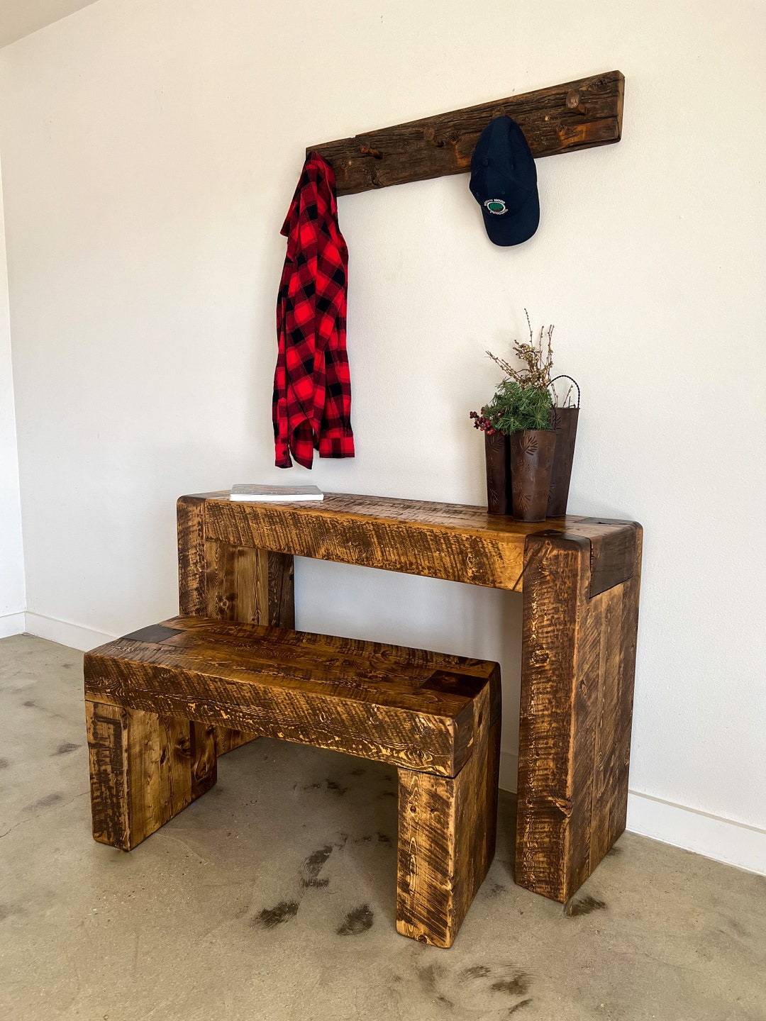 Big Timber Nesting Tables / Entry Table / Timber Bench / - Etsy
