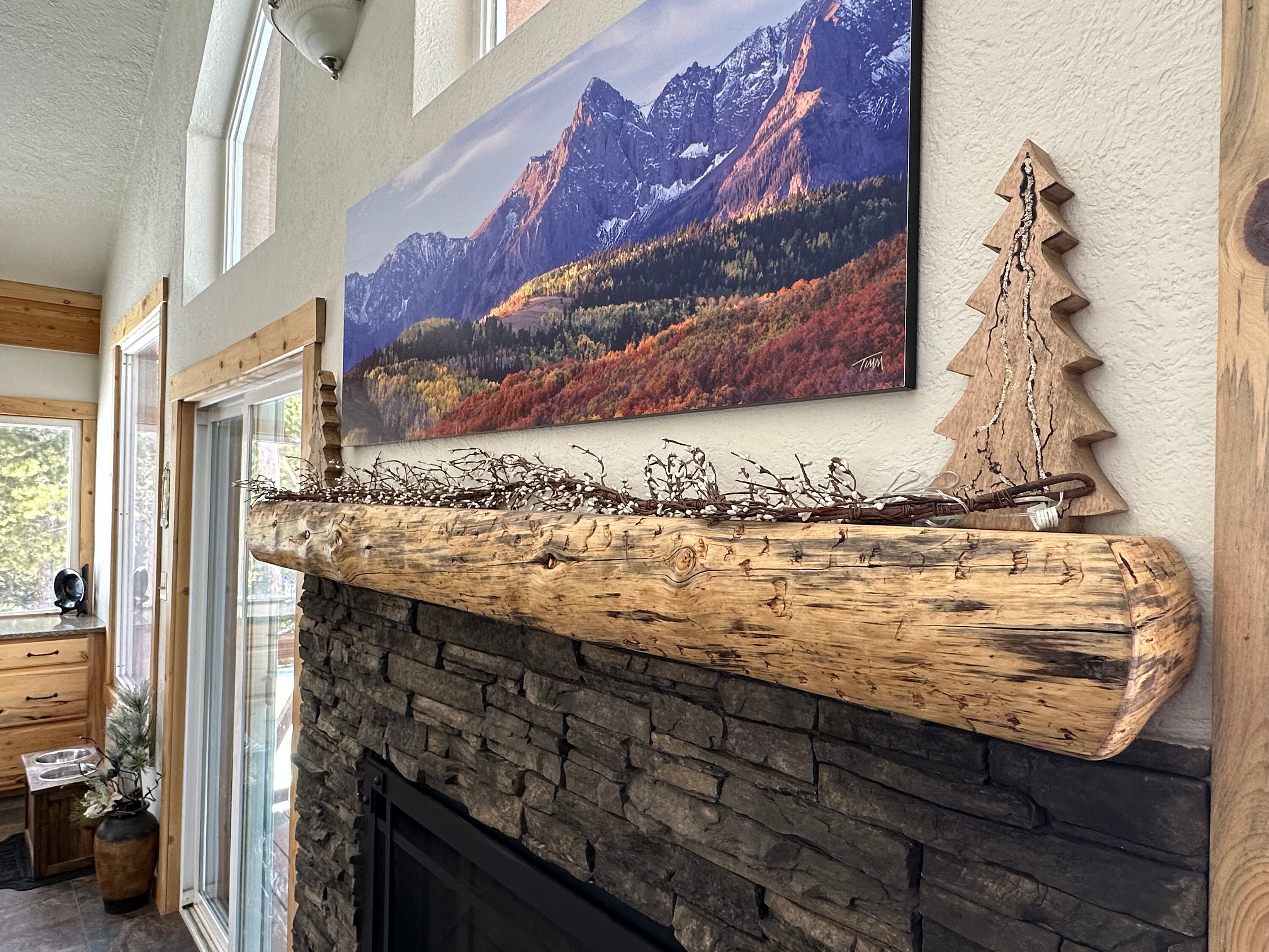 Fireplace Mantel, Wood Mantel, Natural Wood Mantel, Rustic Mantel ...
