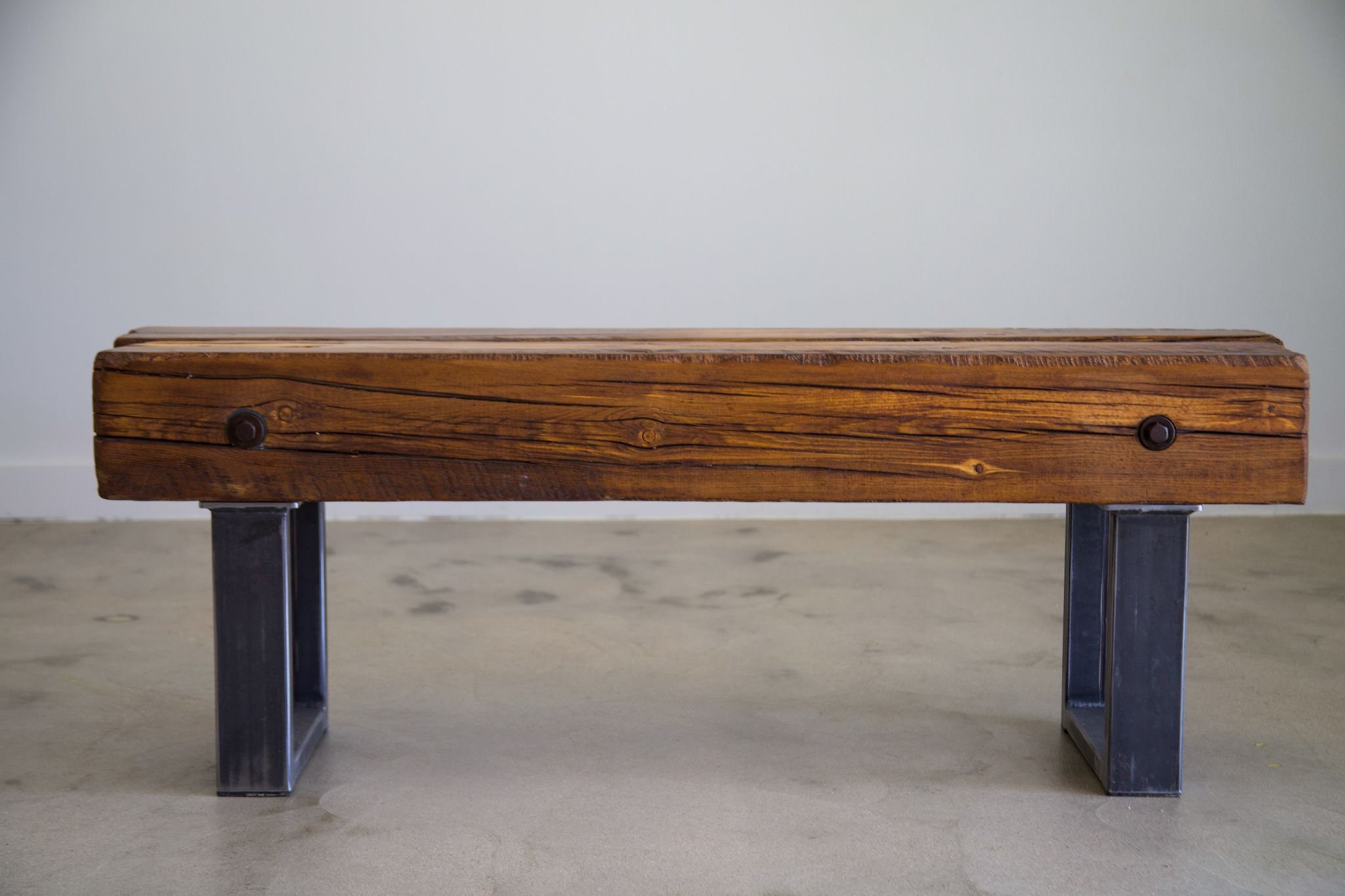 Simple Timber Bench Reclaimed Wood Bench Slab Bench - Etsy