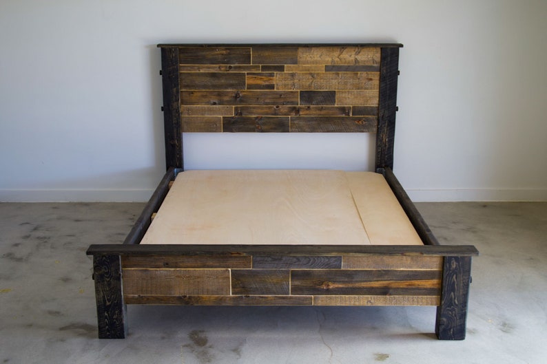 Rustic Outlaw Panel Bed Low Profile Bed Rustic Barn Wood - Etsy
