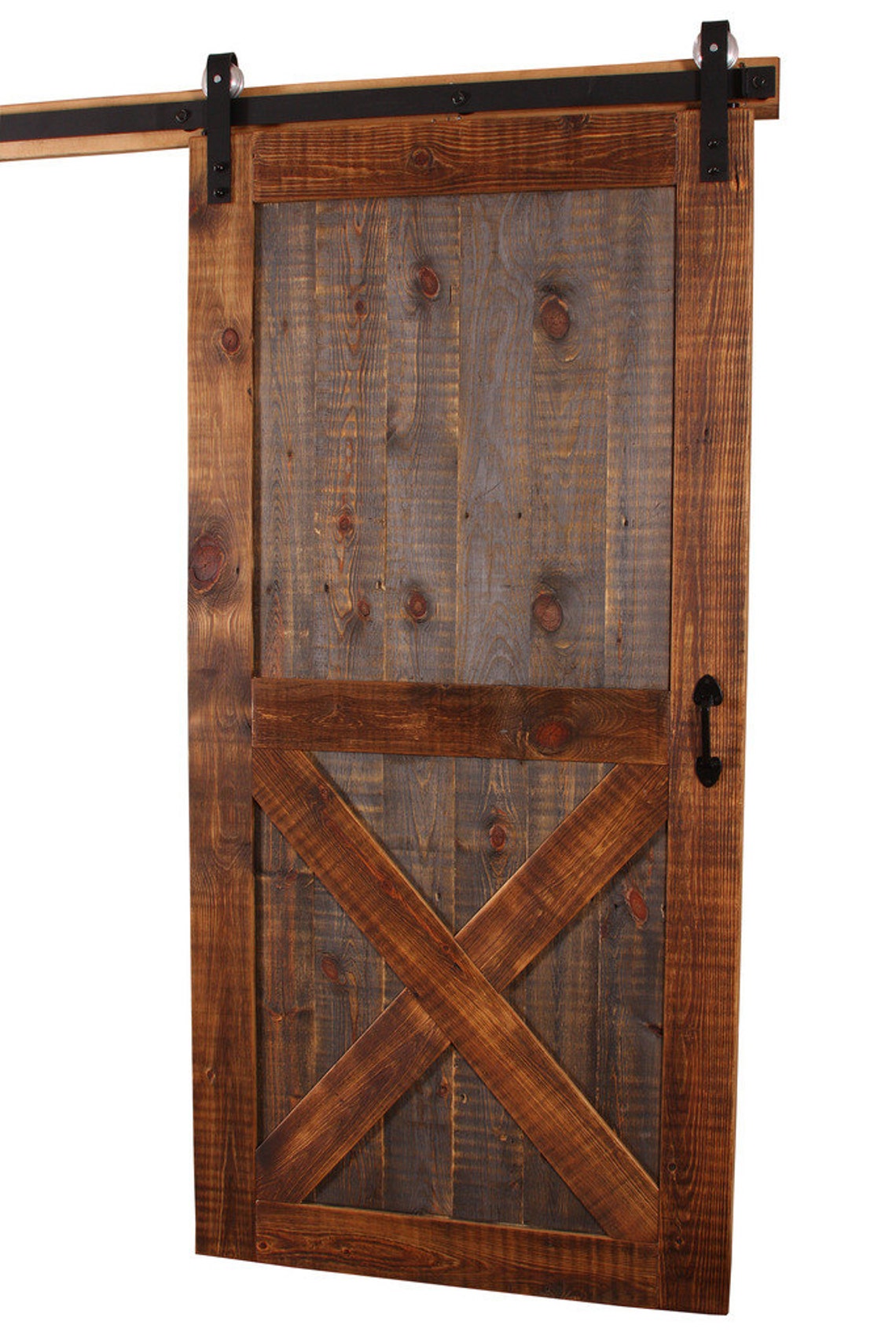 Barn Door, Natural Barn Wood Barn Door, X-design Barn Door, Sliding ...