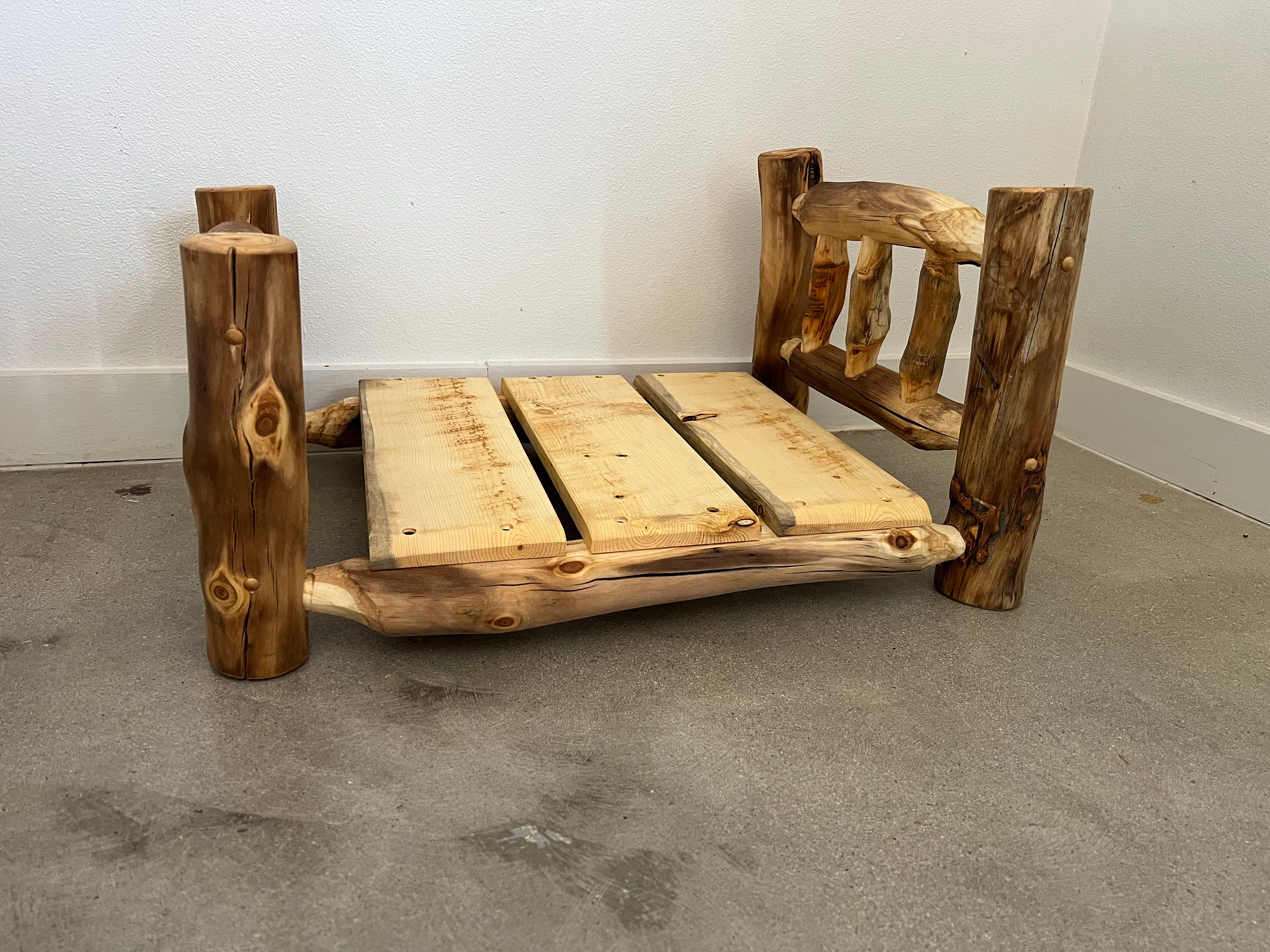 Mini Dog Bed, Mini Log Dog Bed, Pet Furniture, Pet Bed, Handmade Dog ...